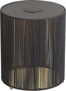 Moderní venkovní stolní lampa tmavě šedá vč. LED, dobíjecí a solární IP54 - Rope
