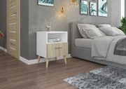 ADRK Furniture Noční stolek se zásuvkou LOGAN NS-Log-W+S-L012