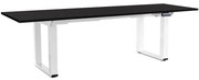 Výškově nastavitelný stůl OfficeTech Strong 240 x 80 cm, bílá podnož, černá