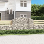 Klenutý gabionový koš 200 x 50 x 120/140 cm pozinkované železo 153476