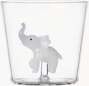 Ručně vyrobený skleněný pohárek z borosilikátového skla White Elephant