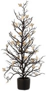 Černý dekorační stromek se zlatými lístky Tree Glitt L - 23*23*71 cm