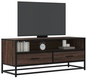 TV skříňka hnědý dub 100 x 34,5 x 40 cm kompozitní dřevo a kov