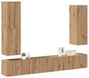 Sada 4 kusů nástěnné TV skříňka dub artisan kompozitní dřevo 3329154