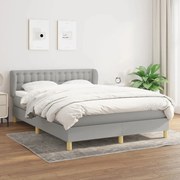 Box spring postel s matrací světle šedá 140 x 190 cm textil 3127117