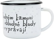 Belis smaltovaný hrnek 8 cm/0,35 l, bílý "kámen" v krabičce