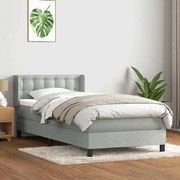 Box Spring Postel s matrací Světle šedá 90x220 cm Samet 3318477