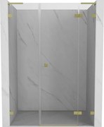 Mexen Lunar L, pravé otočné sprchové dveře 135 cm, 8mm čiré sklo, zlatý matný profil, 834SL-135-050-55-00-P