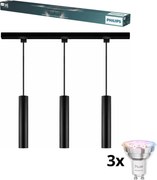 Philips - LED Stm. lustr na lanku v lišt sys EASYLINK 3xGU10/4,7W/230V 1m černá