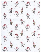 SCANquilt utěrka DEKORO elfíci s lucernou bíločervená 50 x 70 cm