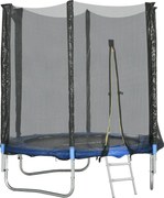 SPORTNOW Outdoor Dětský Trampolína, Průměr 180 cm, Zahradní Trampolína pro Děti se Zabezpečovací Sítí, Polstrované Tyče a Žebříkem, pro Děti, Teenager