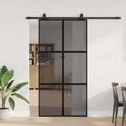 Posuvné dveře se sadou kování černé 102,5x205 cm Tvrzené sklo 3375888