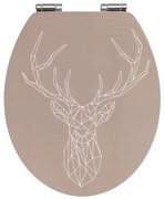 WC sedátko z bambusu a dřevovláknité desky Wenko Stag, 44 x 37,5 cm