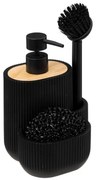 Dávkovač saponátu Blackwood, černá/s dřevěnými prvky, 500ml