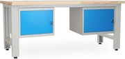 Dílenský stůl Solid OAK-11, 210 cm, 2 závěsné boxy, dub
