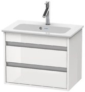 Duravit Ketho - Umyvadlová skříňka Compact 48x60x39 cm, 2 zásuvky, lesklá bílá KT645202222