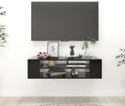 Závěsná TV skříňka černá 100 x 30 x 26,5 cm dřevotříska
