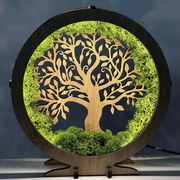 Dřevěná LED lampa Strom života – stmívatelná dekorace na stůl I SENTOP LED0574-OAK-HALIFAX