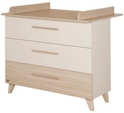 Krémová/v přírodní barvě dětská komoda v dekoru dubu s přebalovacím pultem 110x98x75 cm Sidney – Roba