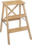 Skládací žebřík, nízký, bambus, 63,5 cm