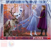 DINO Puzzle deskové 32x24cm Frozen 2 (Ledové Království) v rámečku 40 dílků dn322240