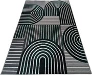 HU Šedozelený geometrický obdélníkový koberec NEW IDEA 90141-0574 Rozměr: 50x80 cm
