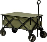 Skládací vůz Outsunny, ruční vozík s koly, brzdami, taškou, přepravní vozík 125L s kapacitou až 120 kg, XXL přívěs pro zahradu, vozík na pláž, kempová