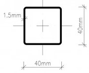 Pozinkovaný jekl 40 x 40 x 1,5 mm - délka 2 m
