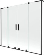 Mexen Velar L Duo, 2-křídlová posuvná vanová zástěna 170 x 150 cm, 8mm čiré sklo, černá matná, 896-170-003-02-70