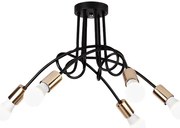Toolight Lampa Paradise 5 černé zlato APP518-5C