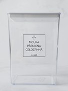 MOUKA PŠENIČNÁ CELOZRNNÁ – průhledná samolepka na dózu, 5 × 5 cm | DomaLEP