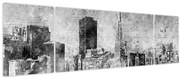 Obraz - Coffee art city (170x50 cm)