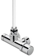 Zehnder Příslušenství - Rohová armatura 1-bodová SET K, 1/2, s regulační hlavicí vpravo, přívod vlevo, rozteč 50 mm, chrom 839018