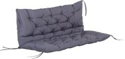Polštář na lavičku Outsunny s opěrkou 132x110x10 cm pro zahradní lavičku s 6 upevňovacími provázky pro terasu Tmavě šedá | Aosom