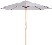 Slunečník Ø 300 cm, jedlové dřevo/bambus/polyester, UV a voděodolný, krémově bílý 01-0244