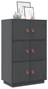Skříň highboard šedá 67 x 40 x 108,5 cm masivní borové dřevo