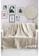 Béžový bavlněný přehoz přes postel Viaden HN, 170 x 230 cm