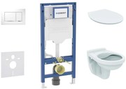 Geberit Duofix - Set předstěnové instalace, klozetu Alpha a sedátka softclose, tlačítko Sigma20, bílá/chrom SANI11CD3104