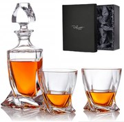 Dekorant Crystalite Bohemia whisky set Quadro v dárkovém saténovém balení 1+2