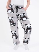 Mikroplyšové kalhoty - Panda velikost L/XL