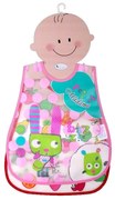 Interbaby Dětský bryndák nepromokavý růžovo-červený 2ks.