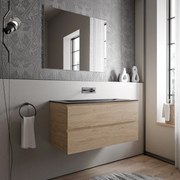 Koupelnová skříňka AVA 100 cm s umyvadlem z minerálního odlitku CREAM