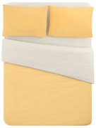 Žluto-krémové bavlněné povlečení na dvoulůžko/prodloužené s prostěradlem 200x220 cm – Mila Home