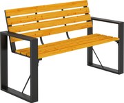 Outsunny 2místná zahradní lavice — 136 × 54 × 82 cm (přírodní dřevo) | Aosom