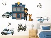 Policie textilní přelepitelné samolepky na zeď arch 46 x 31 cm