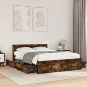 Rám postele s čelem kouřový dub 120 x 190 cm kompozitní dřevo 3295608