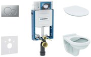 Geberit Kombifix - Set předstěnové instalace, klozet Alpha se sedátkem, tlačítko Sigma01, matný chrom 110.302.00.5 ND3
