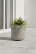 Kulatý květináč CHICO, sklolaminát, průměr 40 x výška 40 cm, šedý