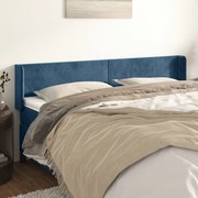Čelo postele typu ušák tmavě modrá 163x16x78/88 cm samet 3118546