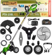 Procraft PTA-25BL-1B 20V SET - akumulátorový vyžínač (s 3,0 Ah akumulátorem a nabííječkou)